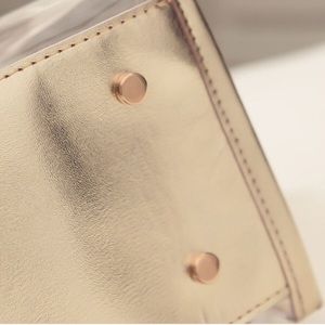Bags | Transparent Clear Gold Shoulder Bag With Strap | Poshmark